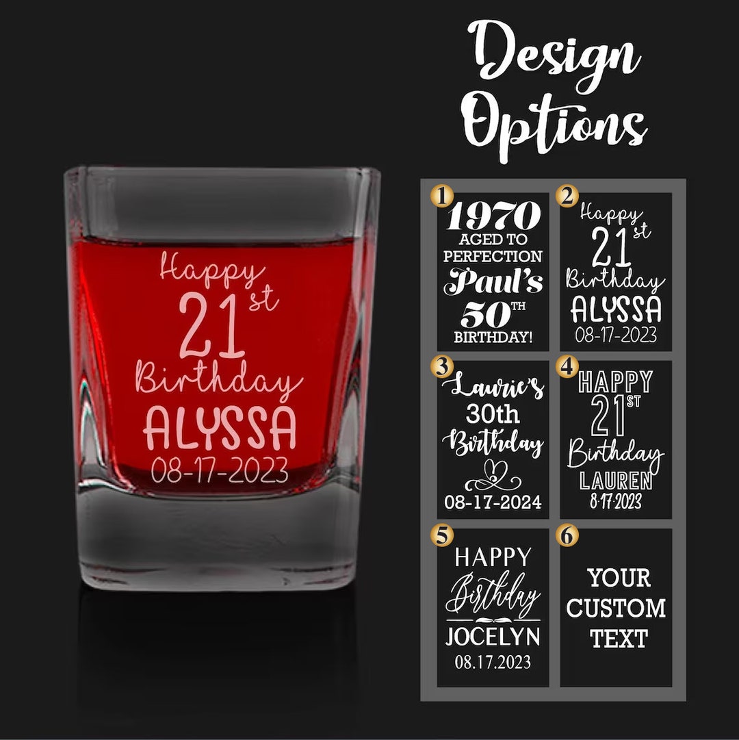 Birthday Shot Glasses, Birthday Gift, Birthday Party Favor, Birthday ...