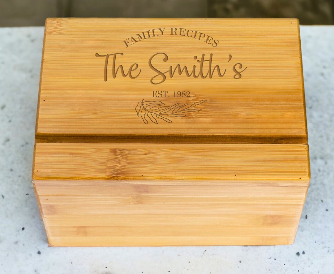 Personalized Wooden Recipe Box - Custom Kitchen Organizer - Etsy