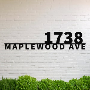 Metal Modern House Number Sign, Personalized Address Sign, Modern House ...