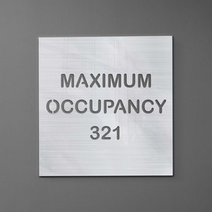 Maximum Occupancy Sign, Max Occupancy Sign, Sign for Maximum Occupancy ...