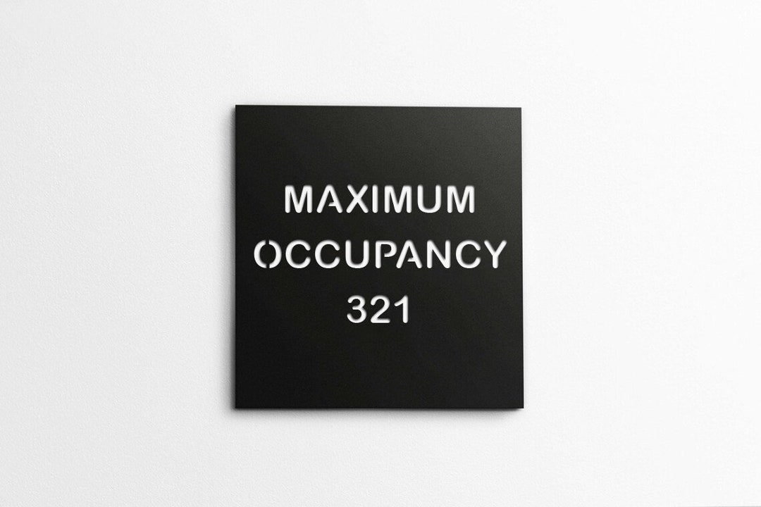 Maximum Occupancy Sign, Max Occupancy Sign, Sign for Maximum Occupancy ...