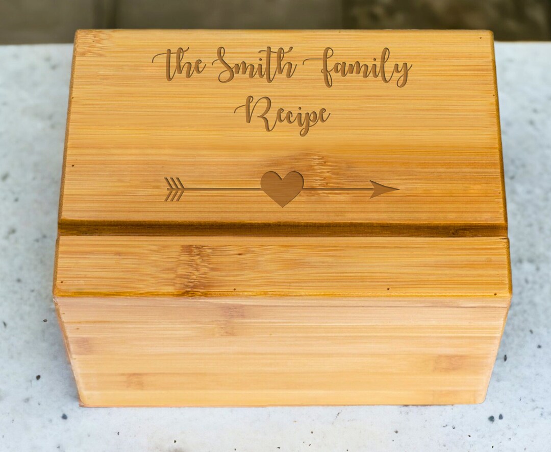 Personalized Wooden Recipe Box - Custom Kitchen Organizer - Etsy