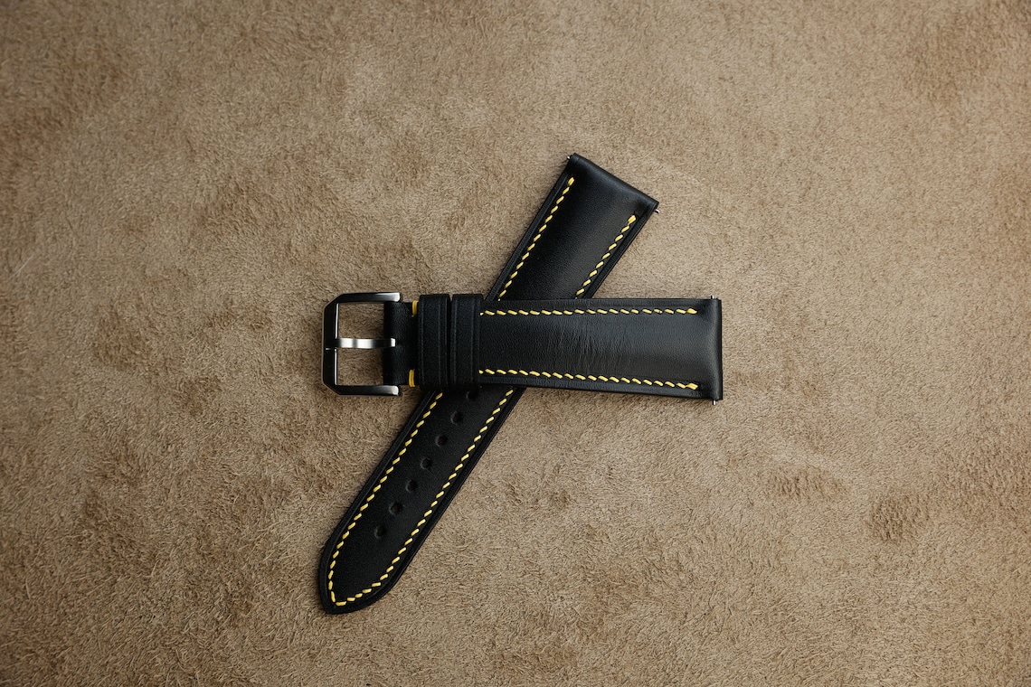 Black Novonappa Calf Leather Strap for Blancpain X Swatch the Fifty ...