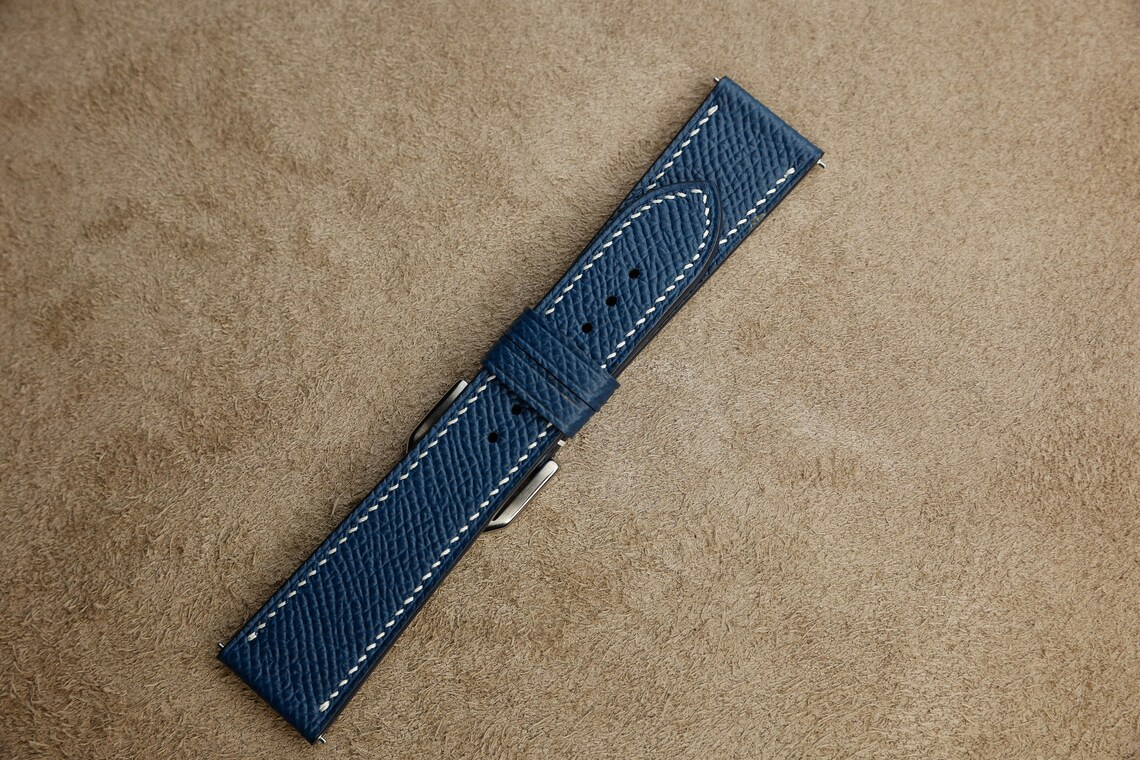 Navy Blue Epsom Leather Strap for Blancpain X Swatch the Fifty Fathoms ...