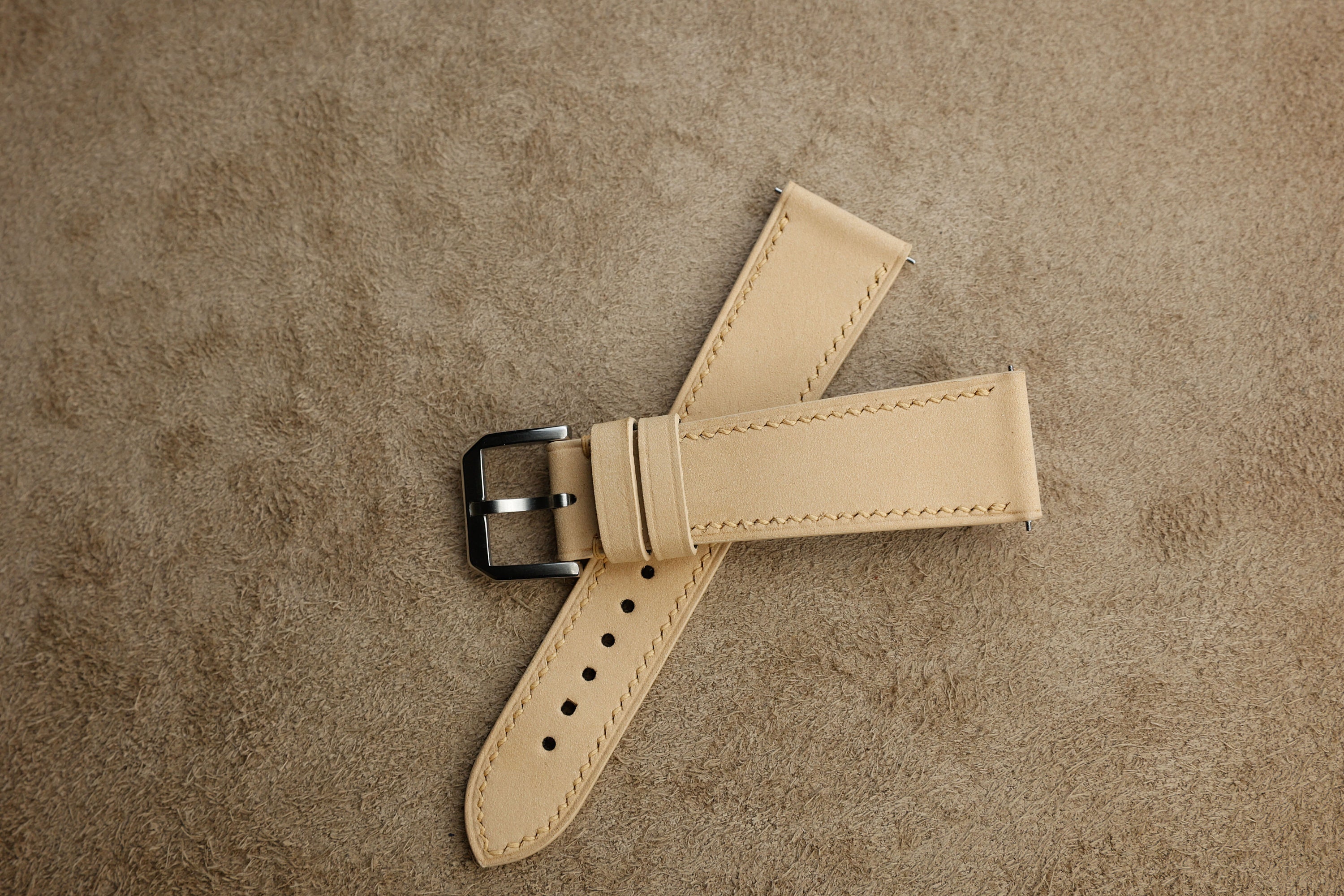 Apricot Beige Suede Nubuck Leather Strap for Blancpain X Swatch the ...