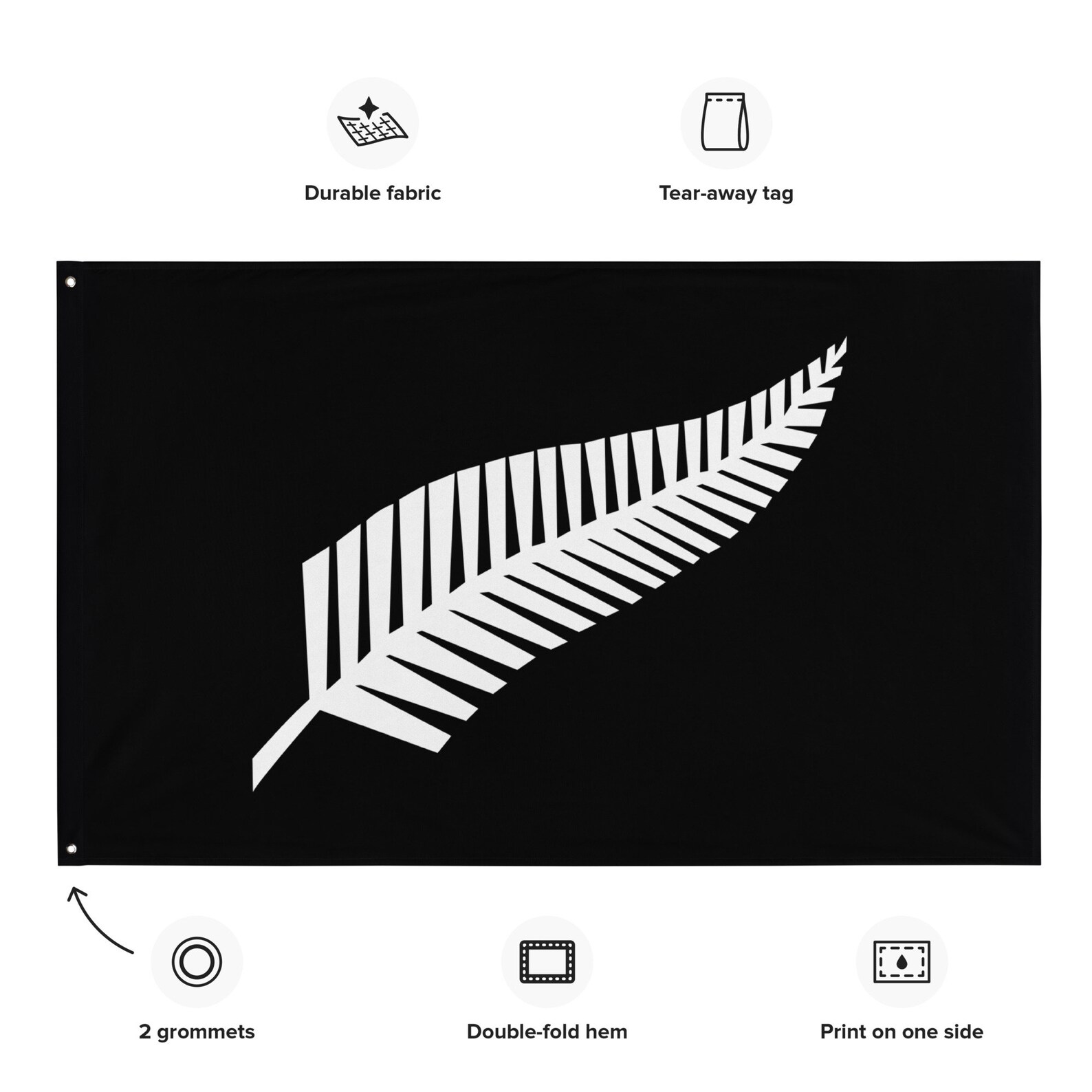 Silver Fern New Zealand Aotearoa Sport Flag 3x5 - Etsy