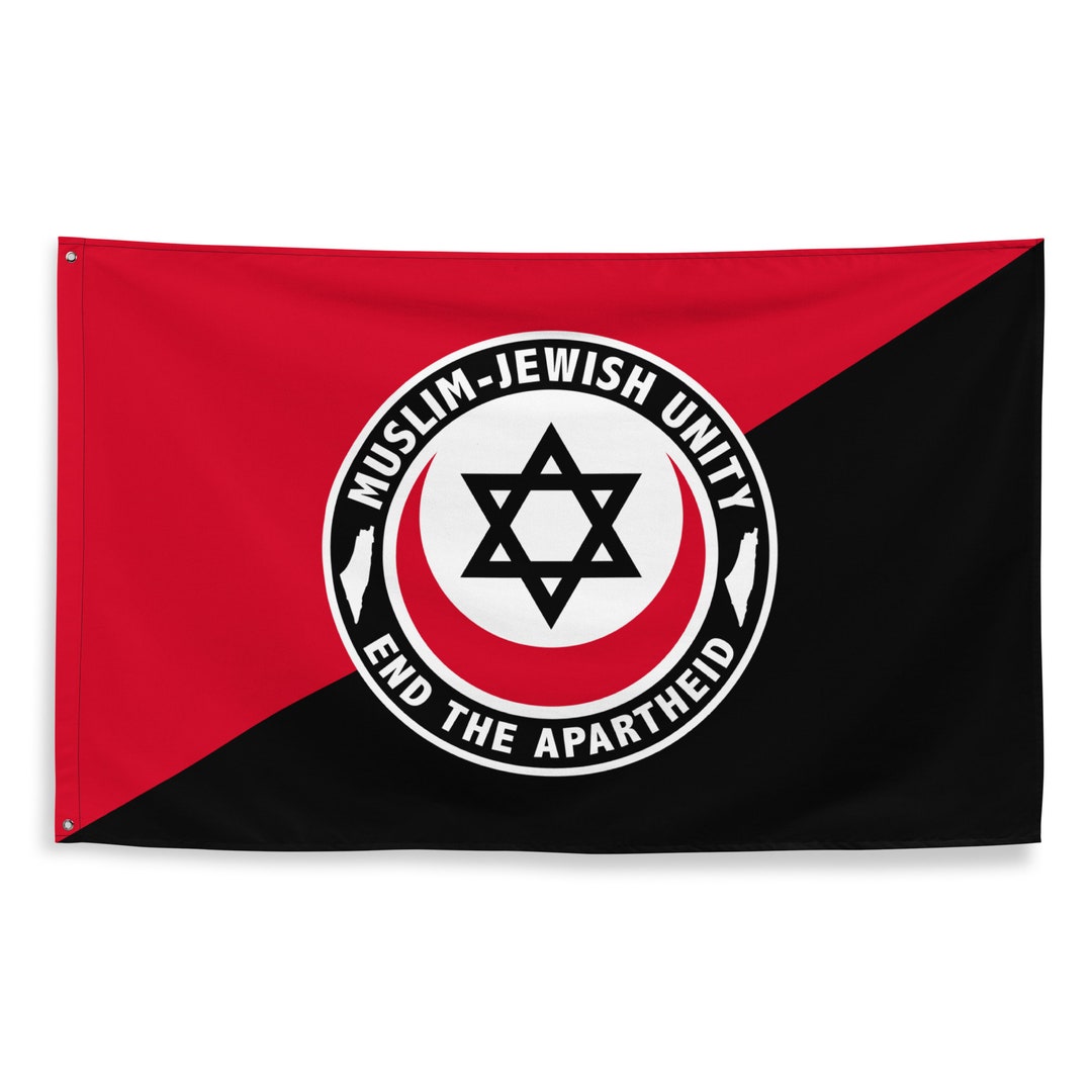 Muslim Jewish Israel Palestine Protest Anarchist Socialist Antifa Flag ...