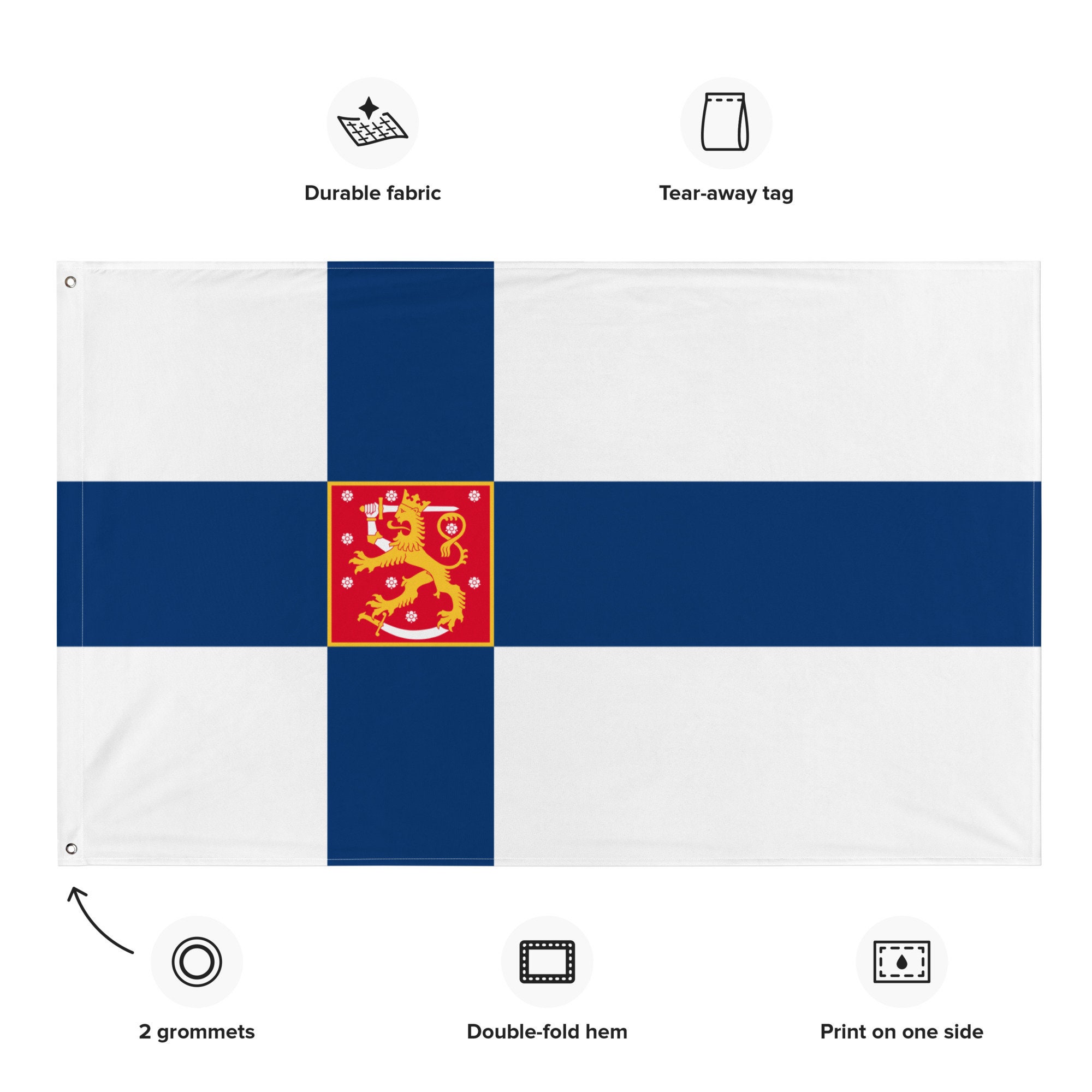 Finland Lion Flag 3x5 - Etsy
