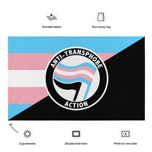 Anti-transphobe Antifascist Antifa Flag 3x5 - Etsy