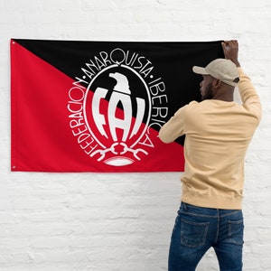 FAI Flag 3x5 | CNT FAI Federación Anarquista Ibérica Syndicalist ...