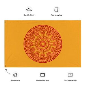 Dharmachakra Buddhist Flag 3x5 - Etsy