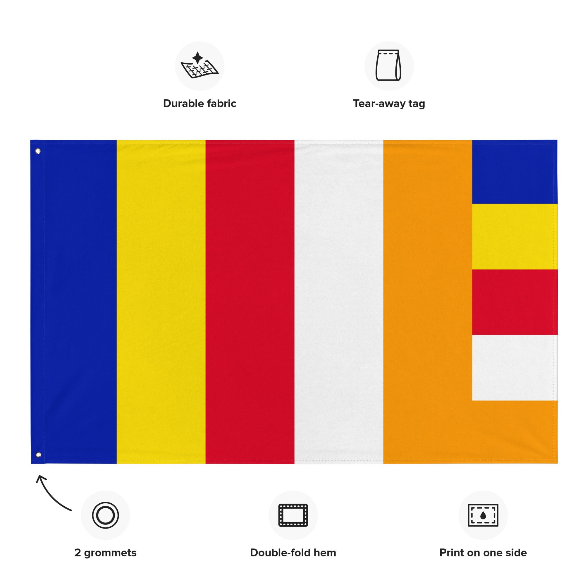 Buddhist Flag 3x5 - Etsy