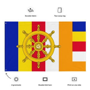 Buddhist Dharmachakra Flag 3x5 - Etsy