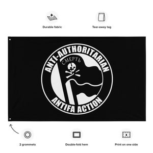 Makhno Antifa Anti-authoritarian Anarchist Flag 3x5 | Makhnovia ...
