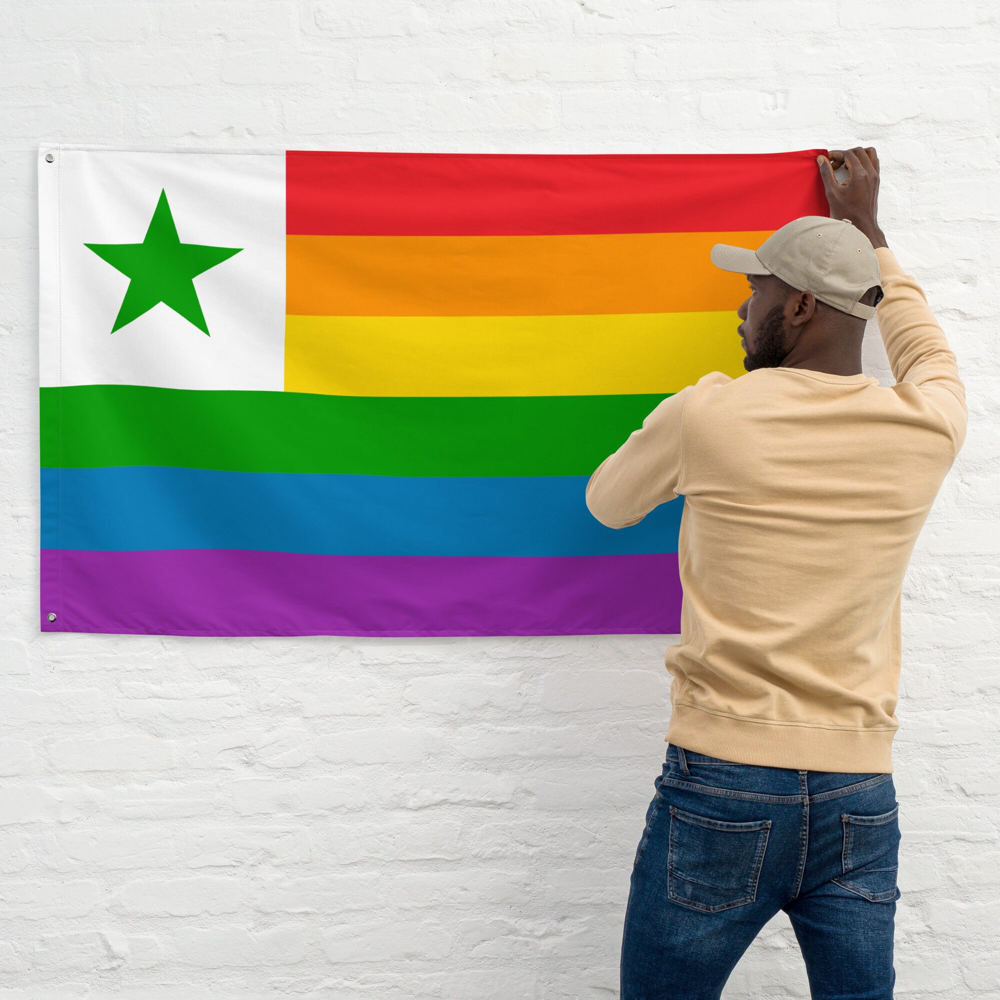 LGBT Esperanto Pride Flag 3x5 | Conlang Queer Gay Banner - Etsy