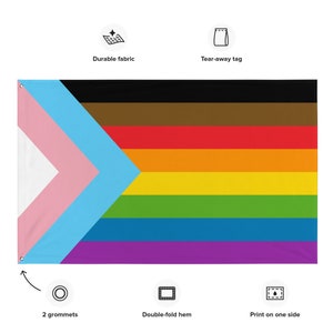 Progressive Pride Flag 3x5 | Trans and POC Inclusive Pride Flag Banner ...