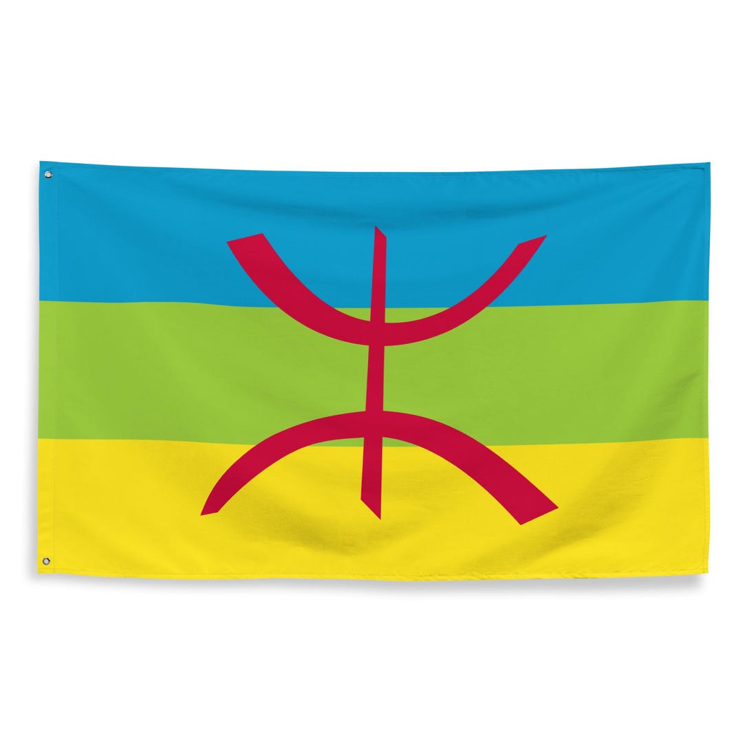 Amazigh " Berber " Flag 3x5 | Tamazight Tifinagh Azawad Rif Sahel ...