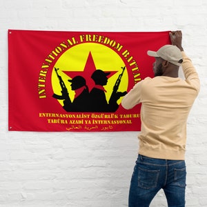 International Freedom Battalion Flag 3x5 | Red Anarchist Socialist ...