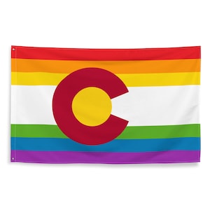 LGBT Colorado Pride Flag 3x5 | Rainbow Coloradan Denver Gay Banner - Etsy