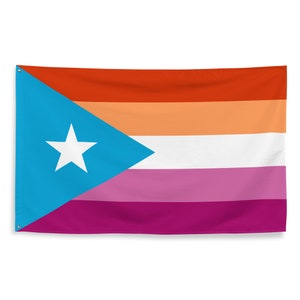 Puerto Rico Lesbian Pride Flag 3x5 | Puerto Rican Boricua WLW Sapphic ...