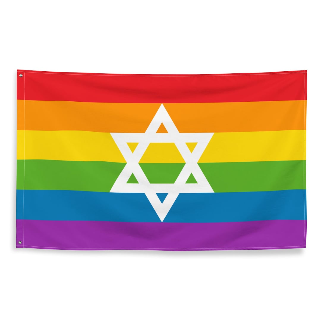 Jewish Pride Flag 3x5 | Rainbow LGBT Start of David Jewish Banner - Etsy