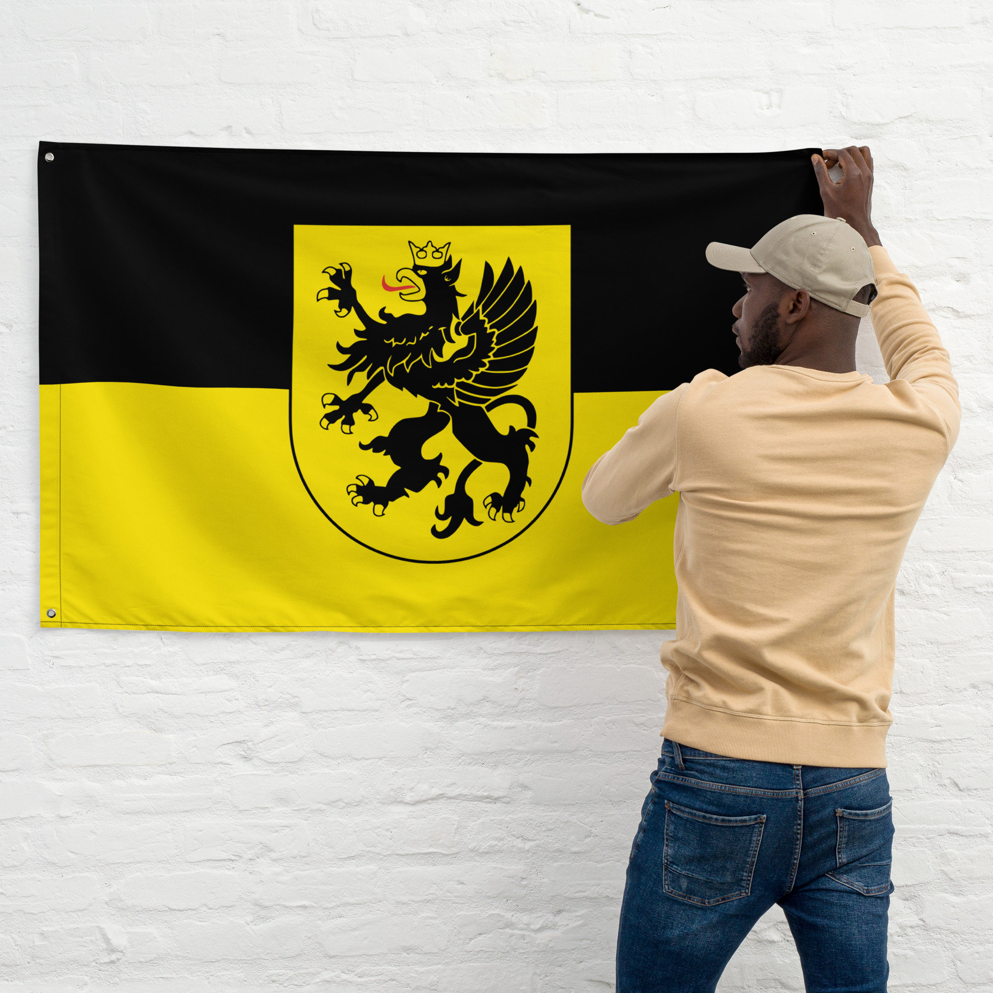 Kashubia Black Griffin Flag 3x5 - Etsy