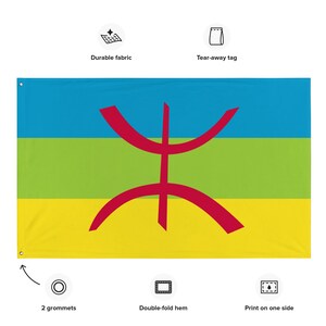 Amazigh " Berber " Flag 3x5 | Tamazight Tifinagh Azawad Rif Sahel ...