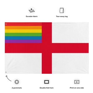 LGBT England Pride Flag 3x5 | British Queer Gay Banner Cross of St ...