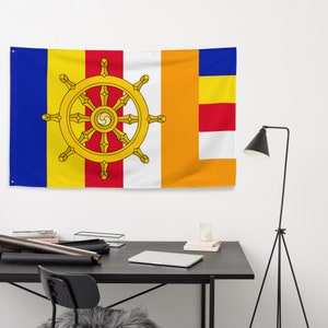 Buddhist Dharmachakra Flag 3x5 - Etsy