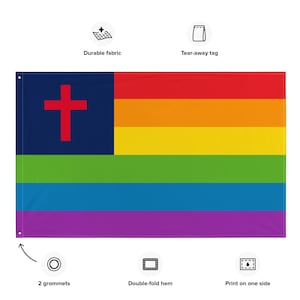 LGBT Christian Pride Flag 3x5 | Jesus Cross Gay Rainbow Banner - Etsy