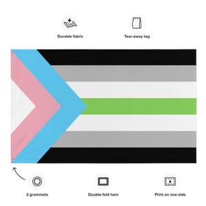 Trans Agender Progress Pride Flag 3x5 | Gay Trans-inclusive GNC Enby ...