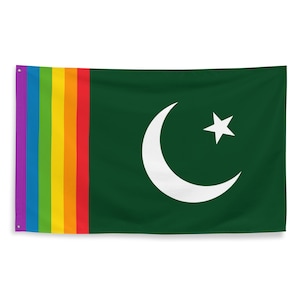 Pakistan Pride Flag 3x5 | LGBT Pride Month Rainbow Gay Pakistani Banner ...