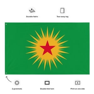 Kurdistan Communities Union Flag 3x5 | Rojava Kurdish International Freedom Battalion Communist ...