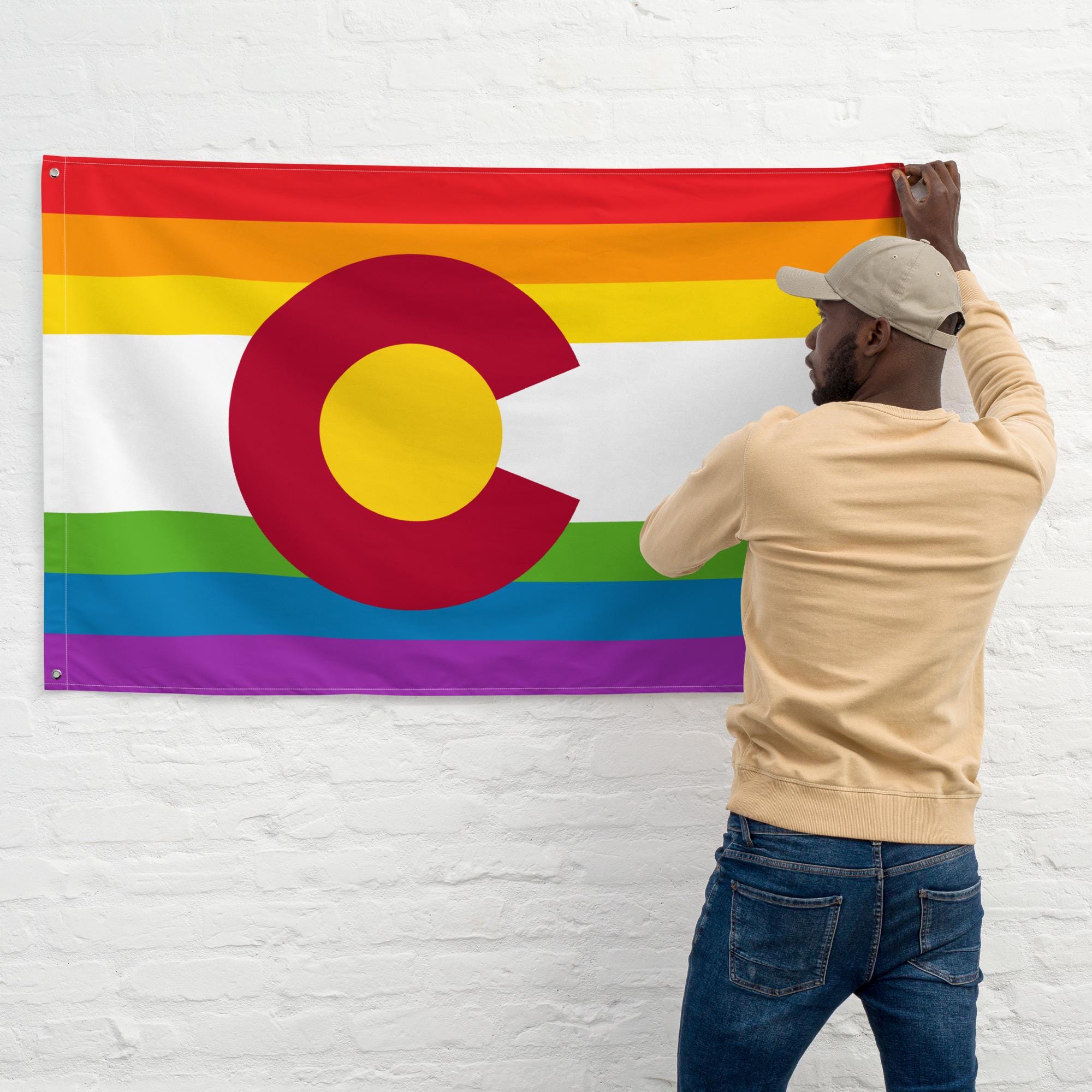 LGBT Colorado Pride Flag 3x5 | Rainbow Coloradan Denver Gay Banner - Etsy