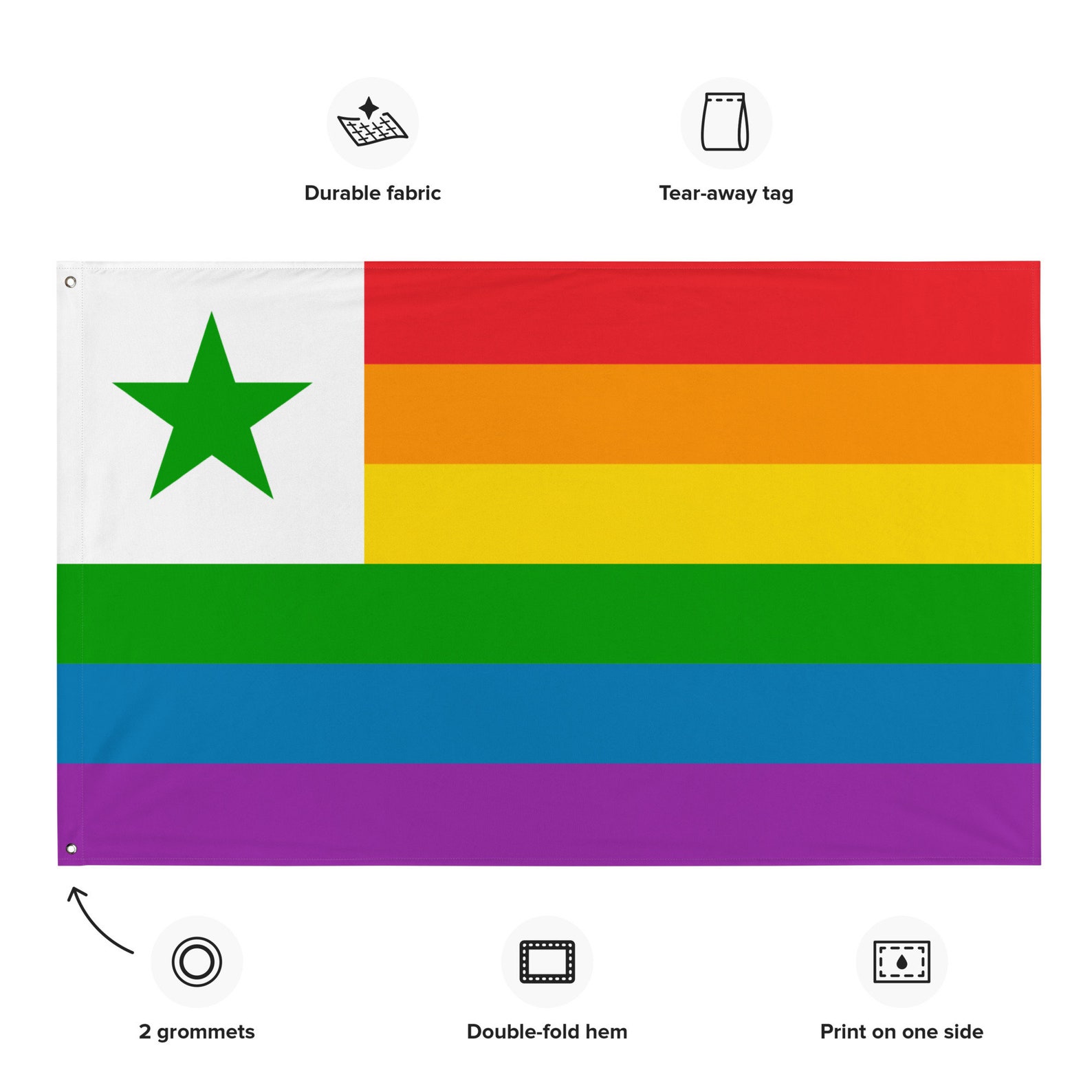 LGBT Esperanto Pride Flag 3x5 | Conlang Queer Gay Banner - Etsy