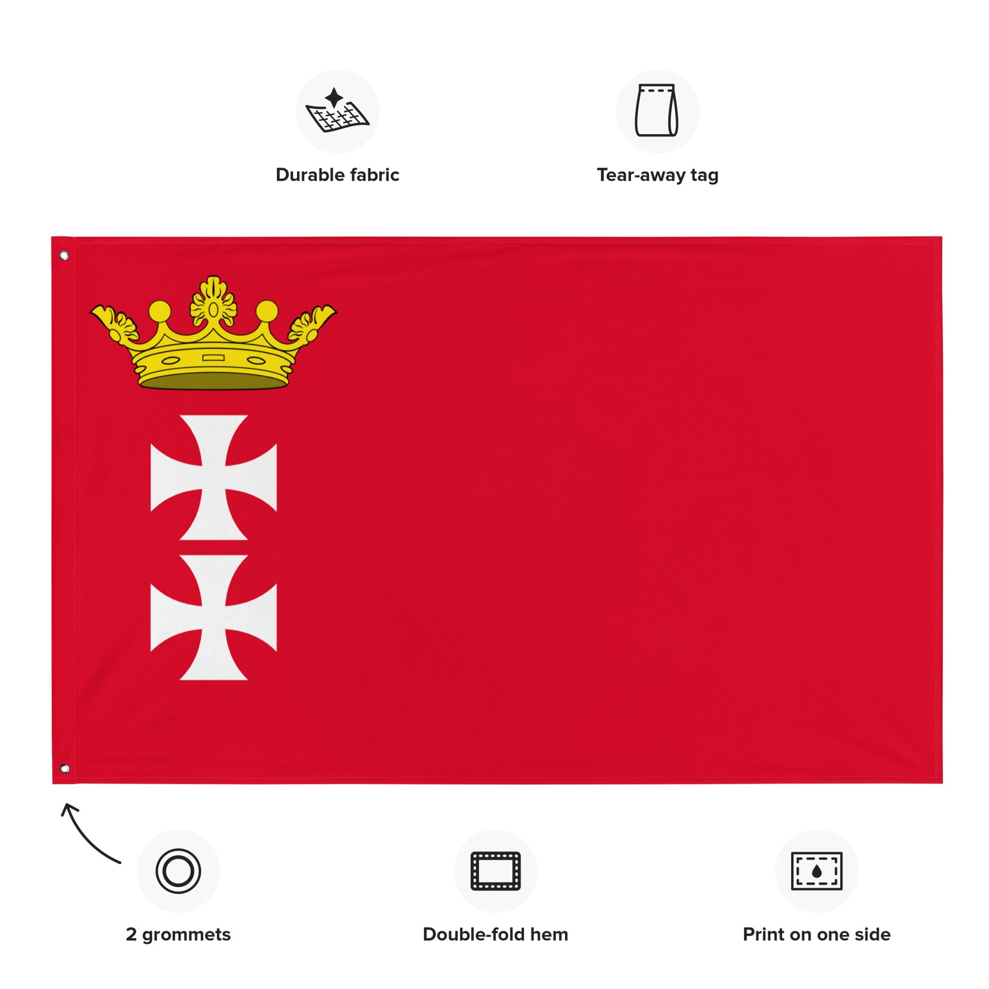 Republic of Danzig Flag 3x5 - Etsy