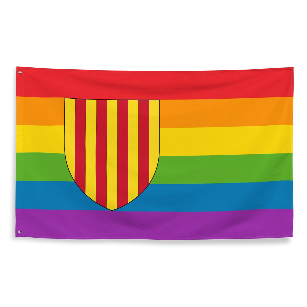 LGBT Catalonia Pride Flag 3x5 | Catalunya Gay Rainbow Queer Spain ...