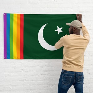 Pakistan Pride Flag 3x5 | LGBT Pride Month Rainbow Gay Pakistani Banner ...
