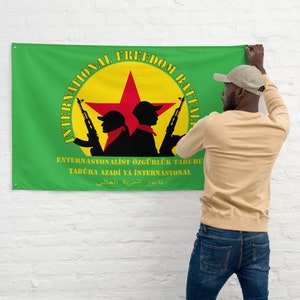 International Freedom Battalion Flag 3x5 | Green Anarchist Socialist ...