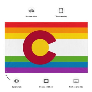 LGBT Colorado Pride Flag 3x5 | Rainbow Coloradan Denver Gay Banner - Etsy