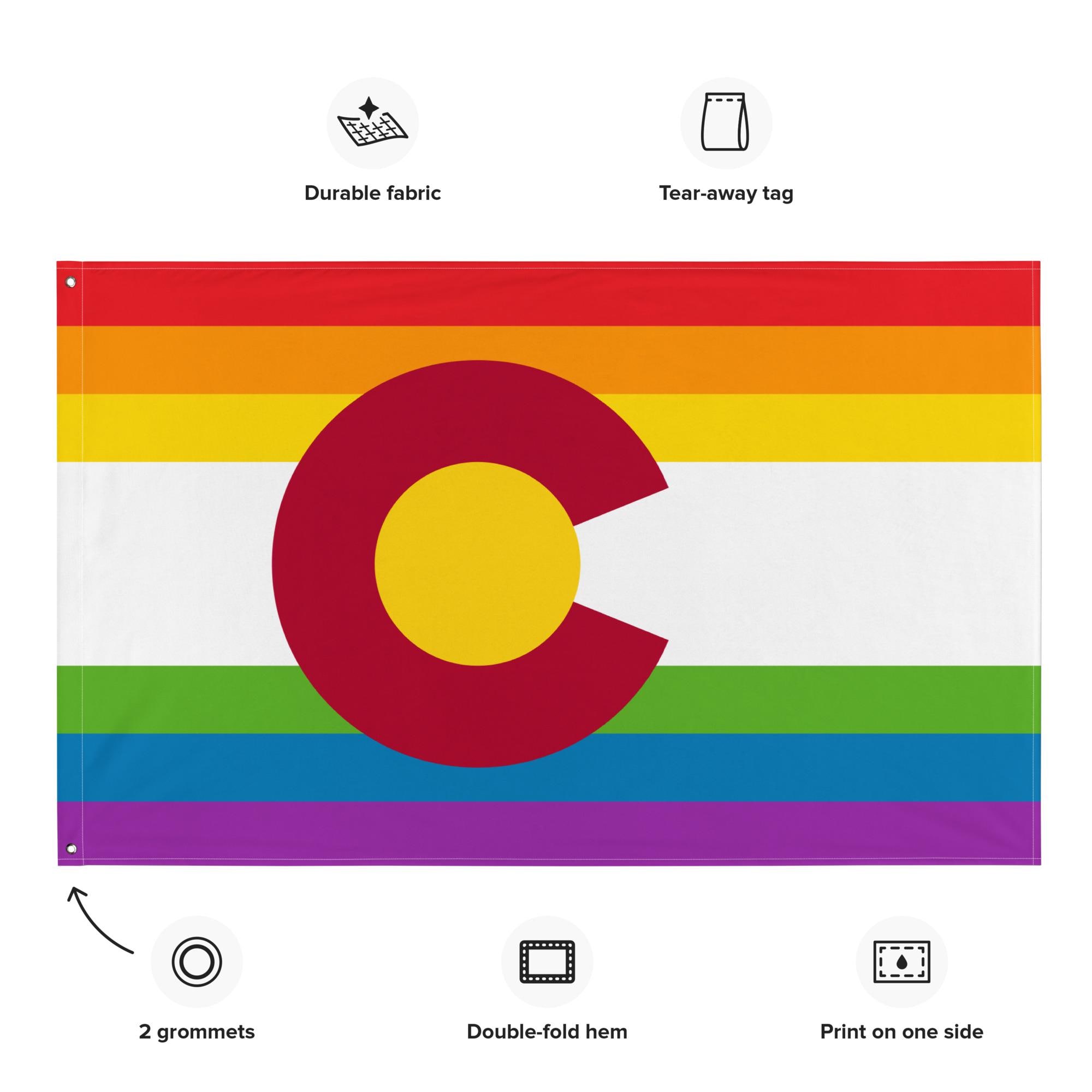 LGBT Colorado Pride Flag 3x5 | Rainbow Coloradan Denver Gay Banner - Etsy