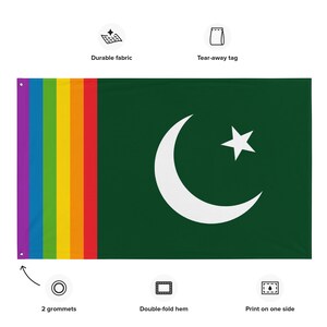 Pakistan Pride Flag 3x5 | LGBT Pride Month Rainbow Gay Pakistani Banner ...
