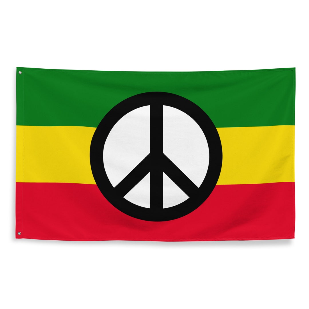 Rasta Peace Flag 3x5 | Rastafarian Bob Marley One Love Peace on Earth ...