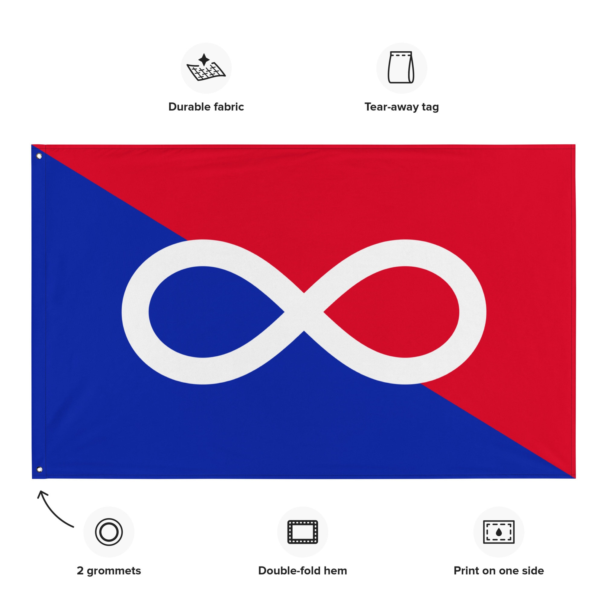 Red and Blue Métis Unity Flag 3x5 - Etsy