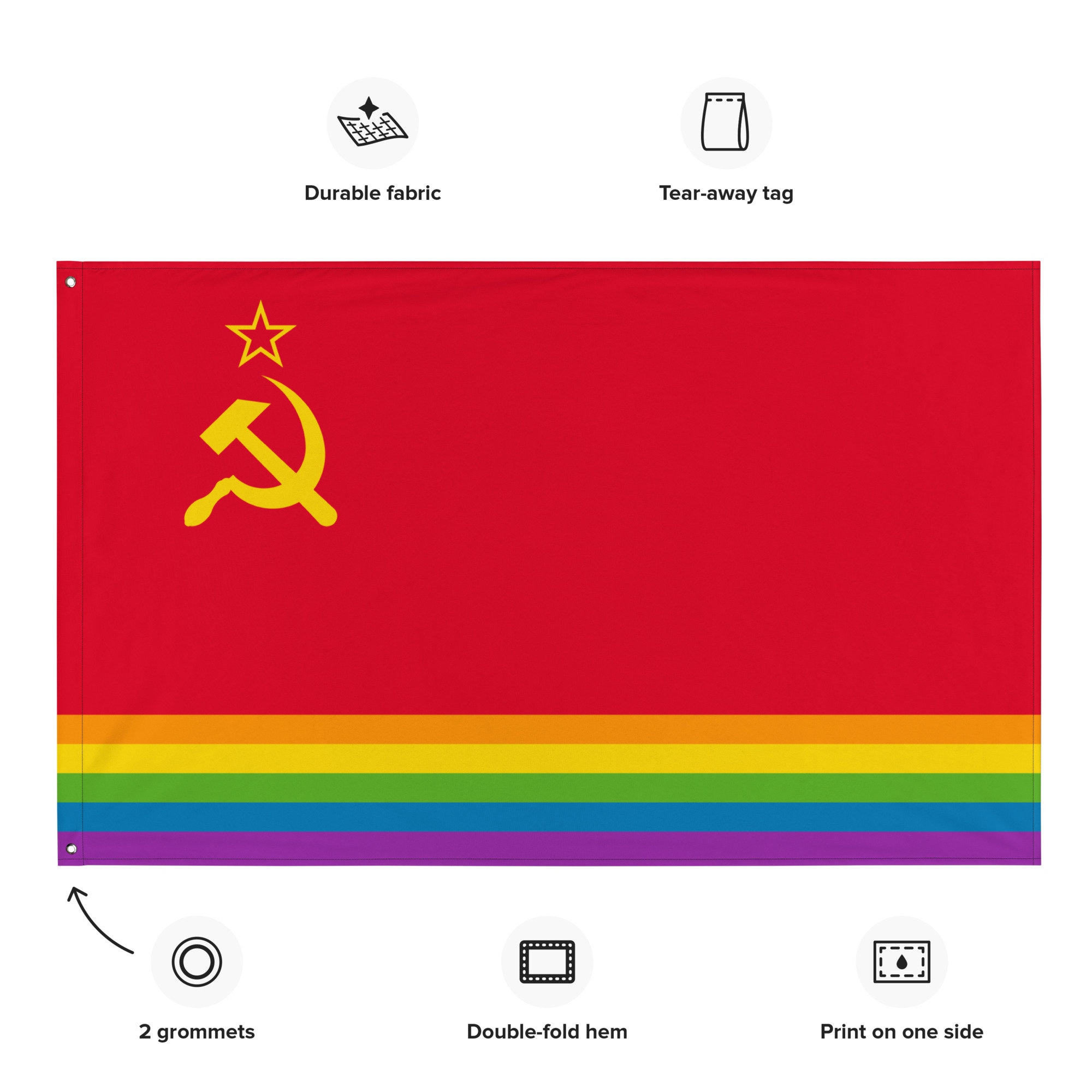Gay LGBT Communist Socialist USSR Pride Flag 3x5 - Etsy