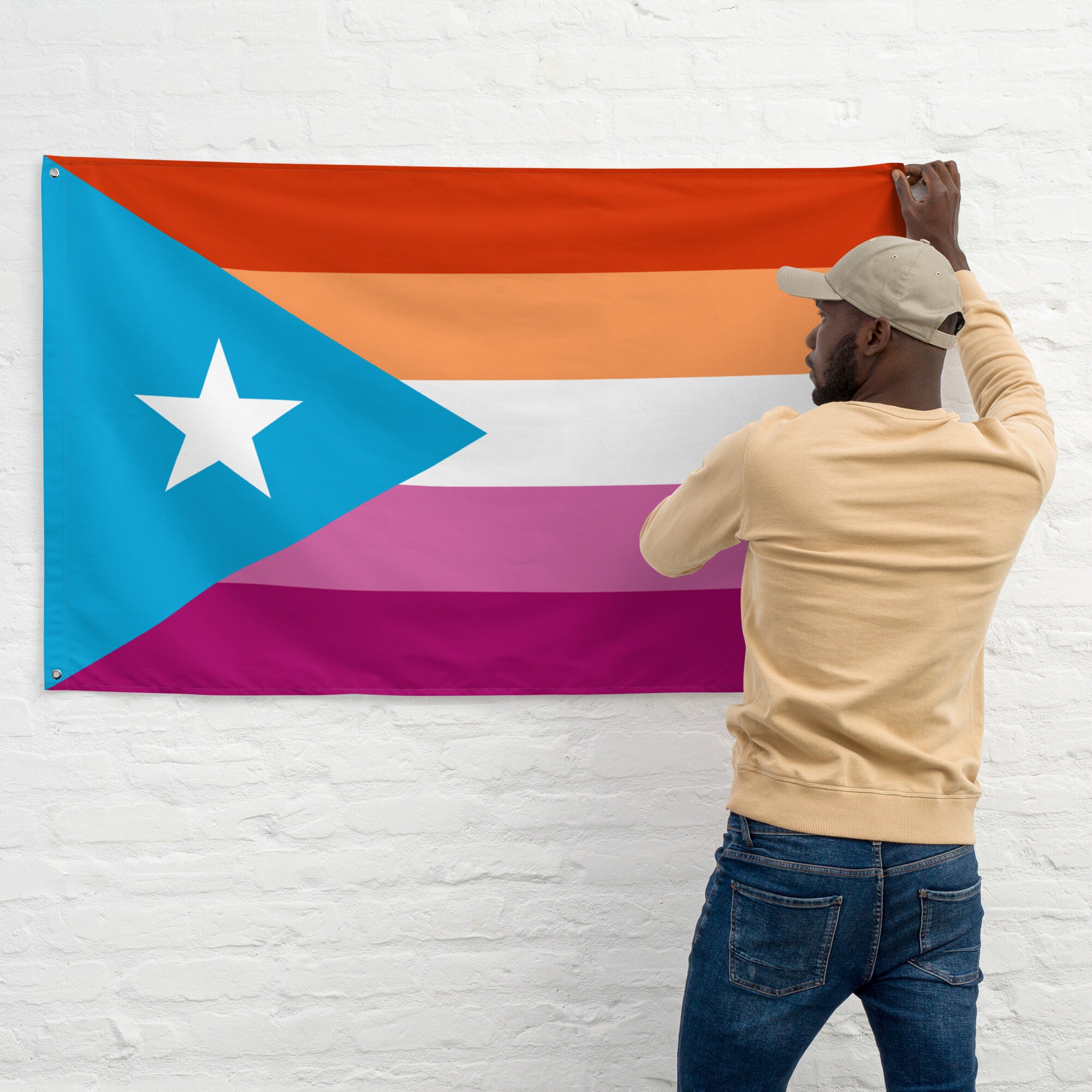 Puerto Rico Lesbian Pride Flag 3x5 | Puerto Rican Boricua WLW Sapphic ...