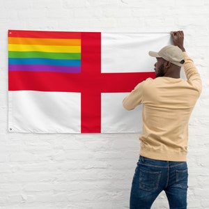 LGBT England Pride Flag 3x5 | British Queer Gay Banner Cross of St ...