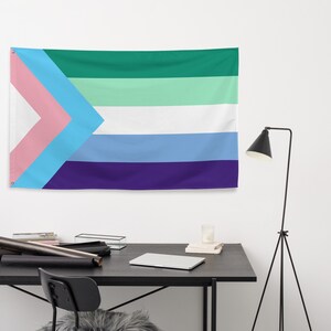 Trans MLM Gay Man Trans-inclusive Progress Pride Flag 3x5 | Gay Rainbow ...