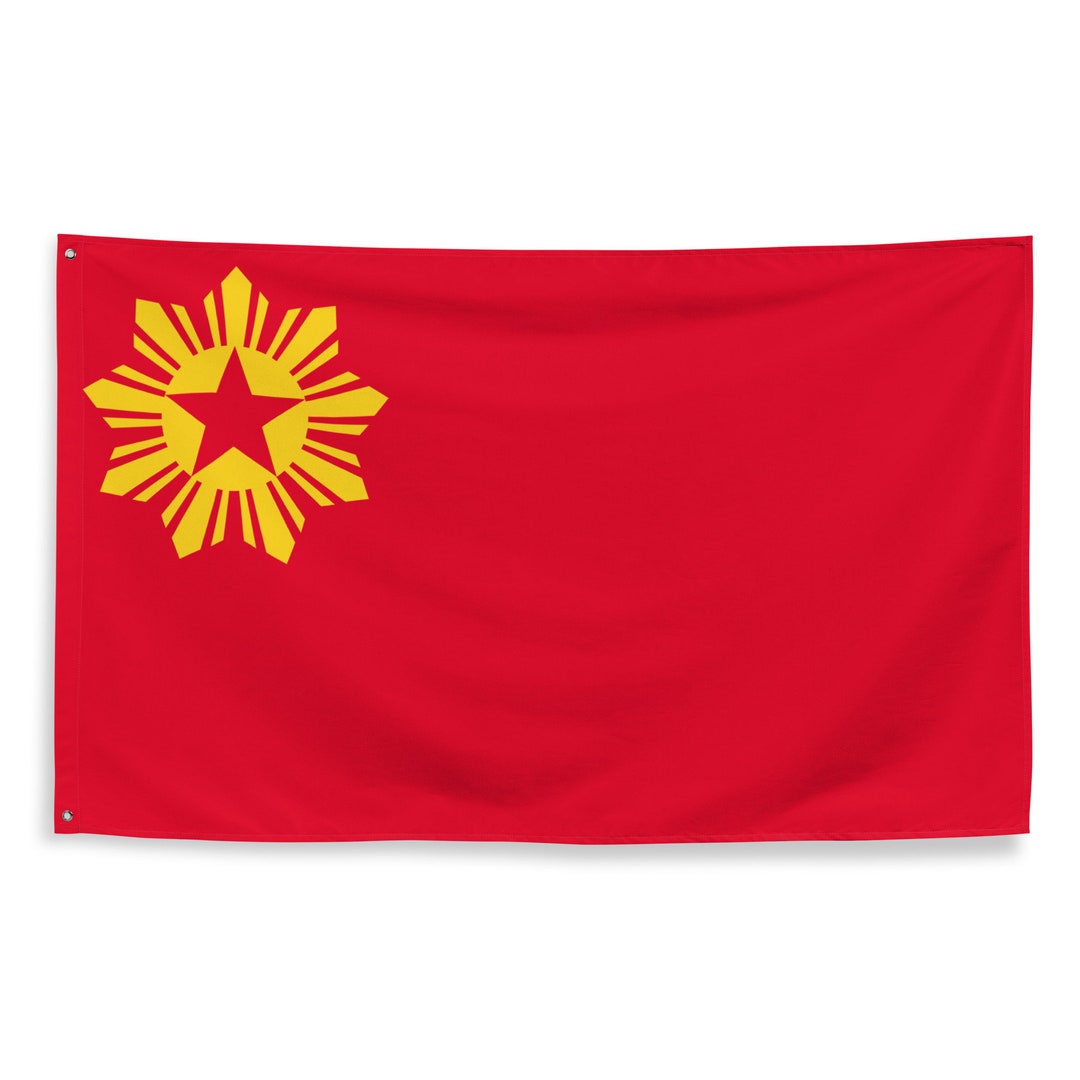 Socialist Philippines Red Star Filipino 9 Ray Sun Communist Flag 3x5 - Etsy