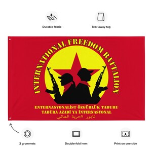 International Freedom Battalion Flag 3x5 | Red Anarchist Socialist ...